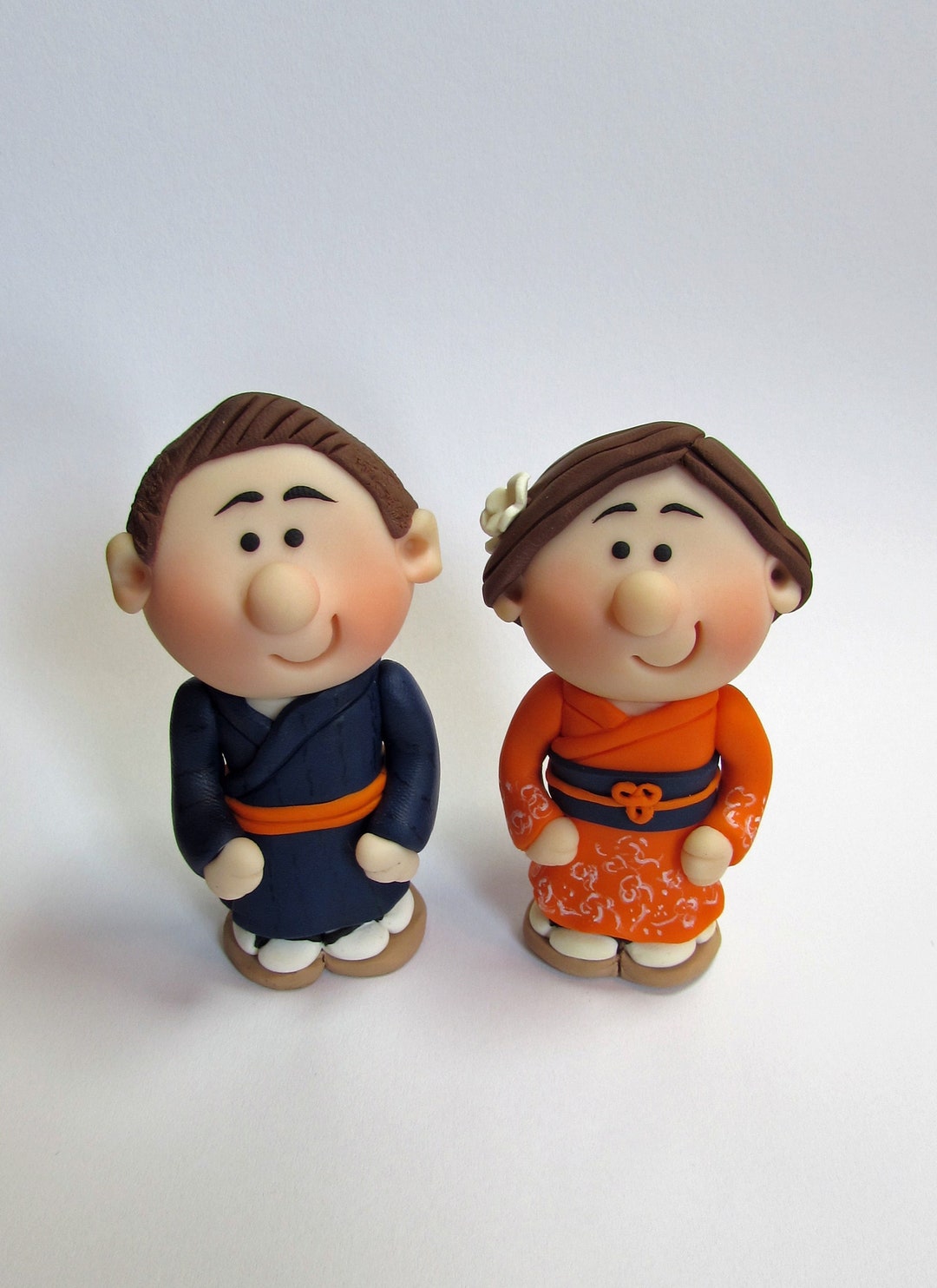 MINI Japanese Themed Wedding Cake Topper, Bride and Groom, Mini Novelty ...