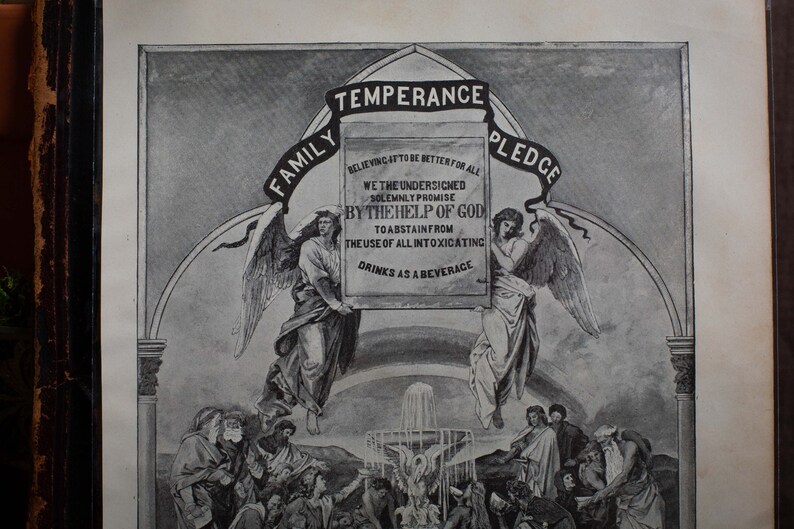 Family Temperance Pledge Certificate: Antique Illustration - Etsy