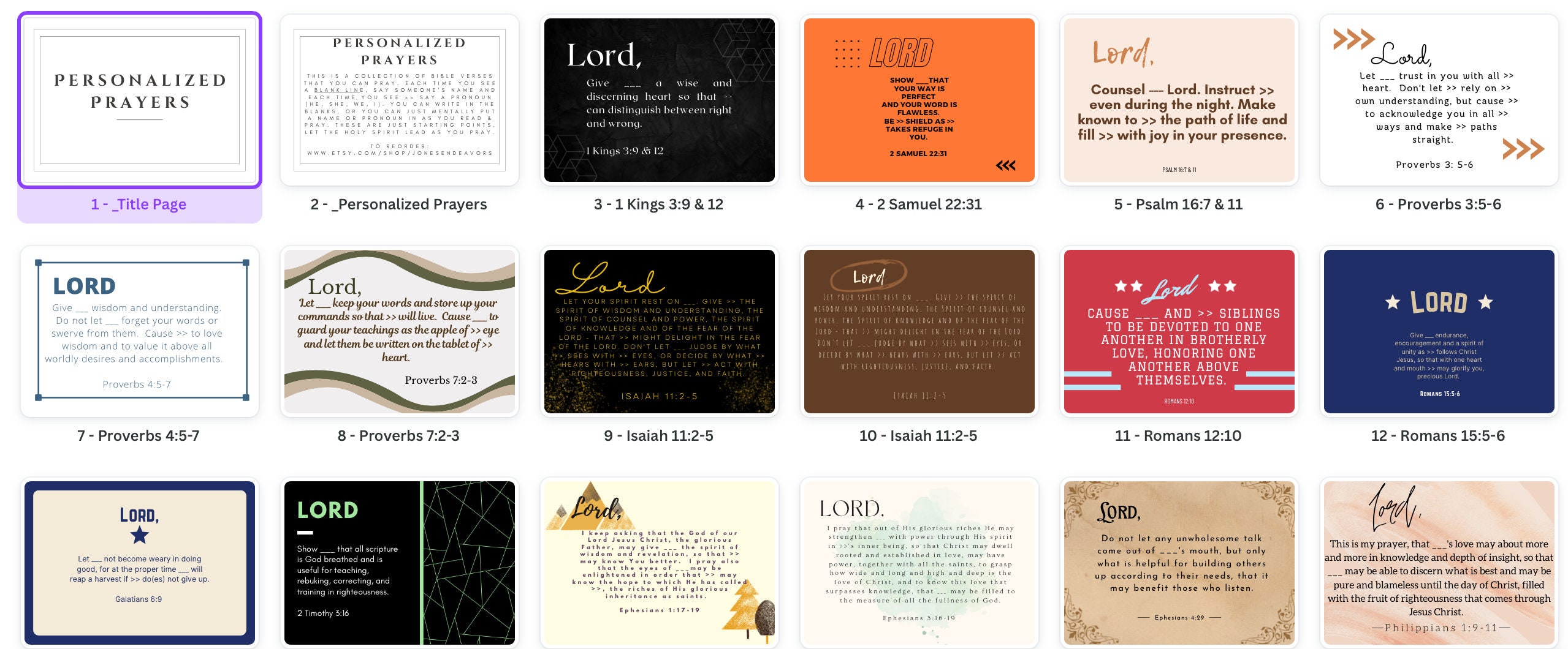 Scripture Prayer Cards - Etsy