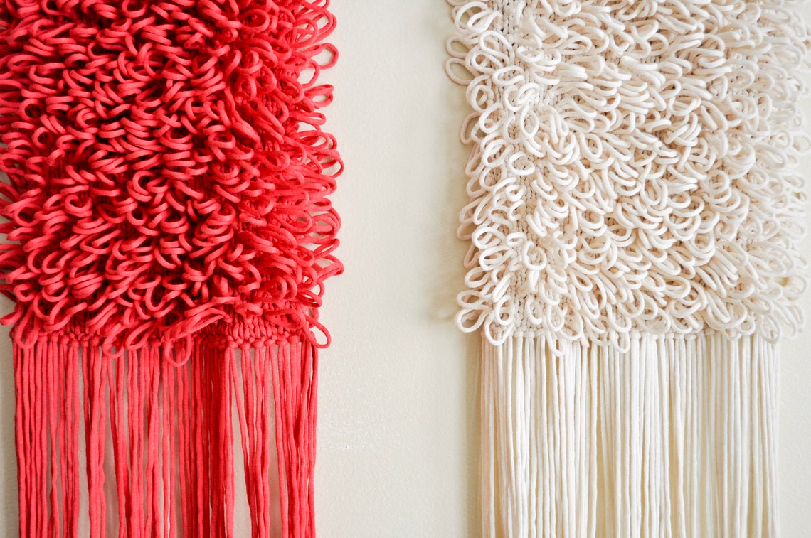 KNITTING PATTERN Wall Hanging Textile Fringe the | Etsy