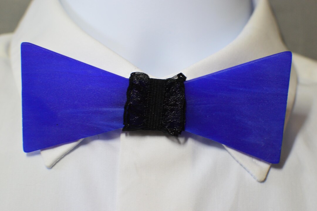 Stained Glass Bow Tie: Dark Blue Unique Pre-tied Bowtie - Etsy