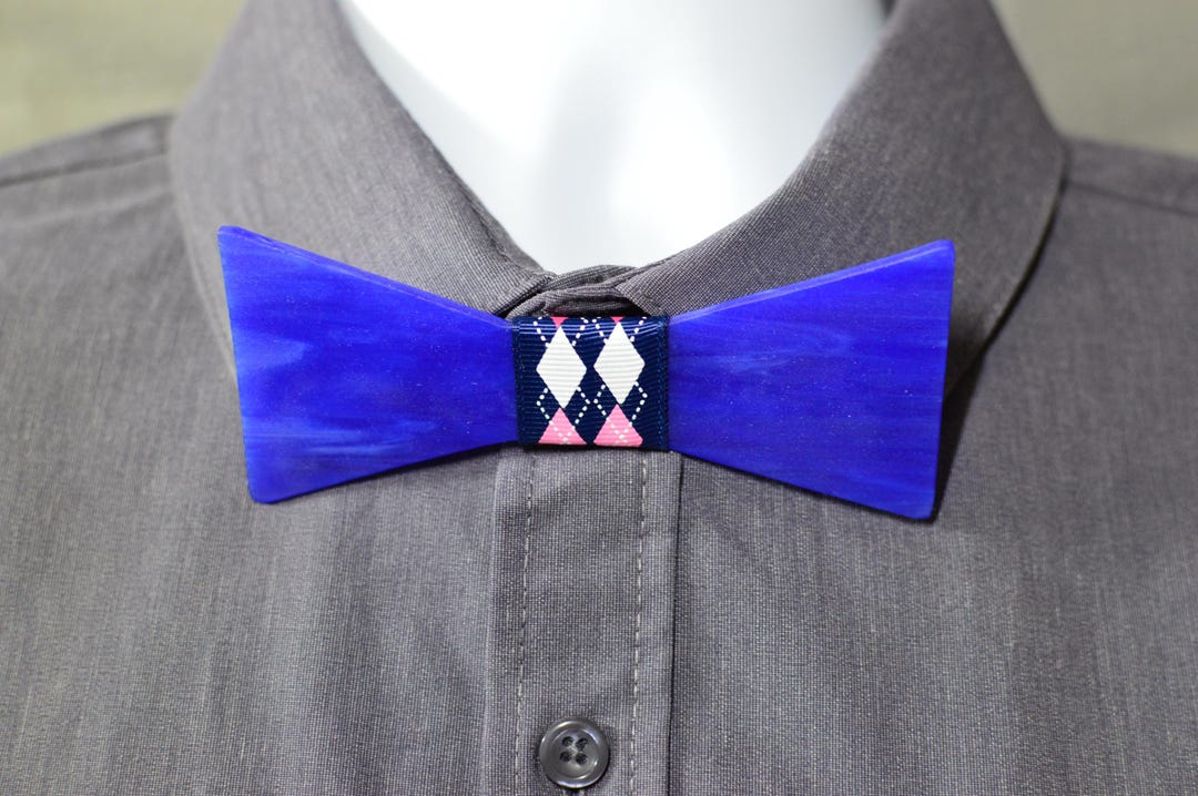 Blue Stained Glass Bow Tie: Unique Adult Formal Wear - Etsy