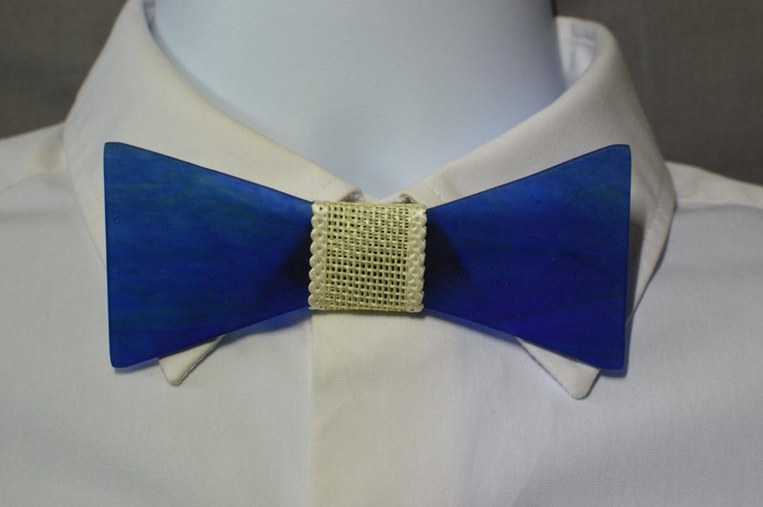 Dark Blue Stained Glass Bow Tie: Unique Wedding Prom Accessory - Etsy