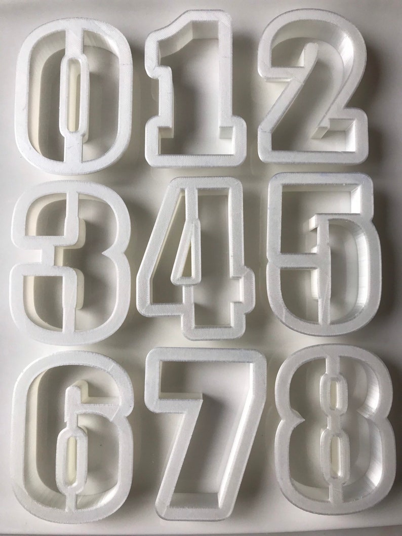 Standard Chunky Number Cookie Cutters FULL SET | Etsy