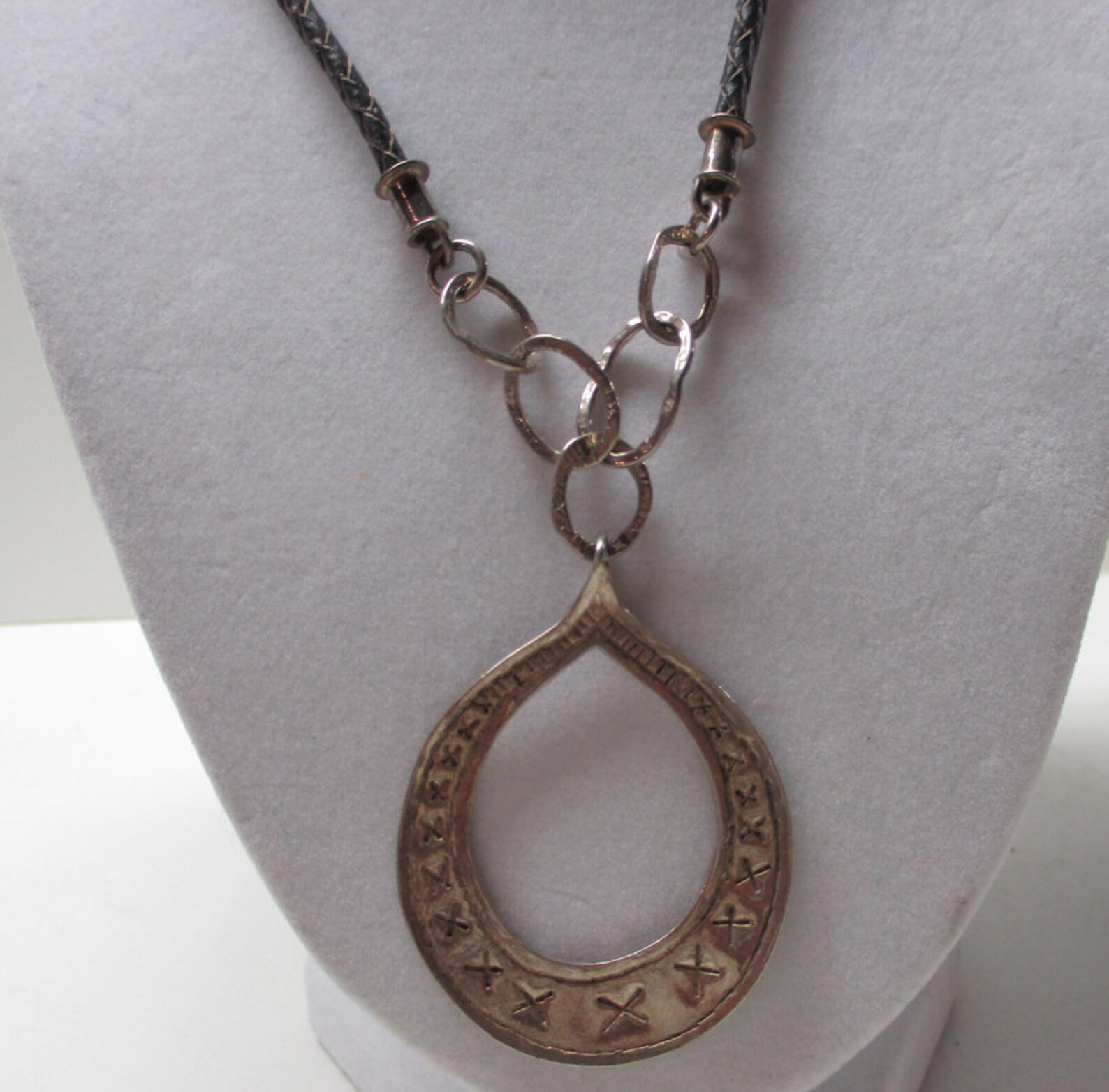 Gr 2 Didae Shablool Israel Sterling Silver and Leather Cord | Etsy