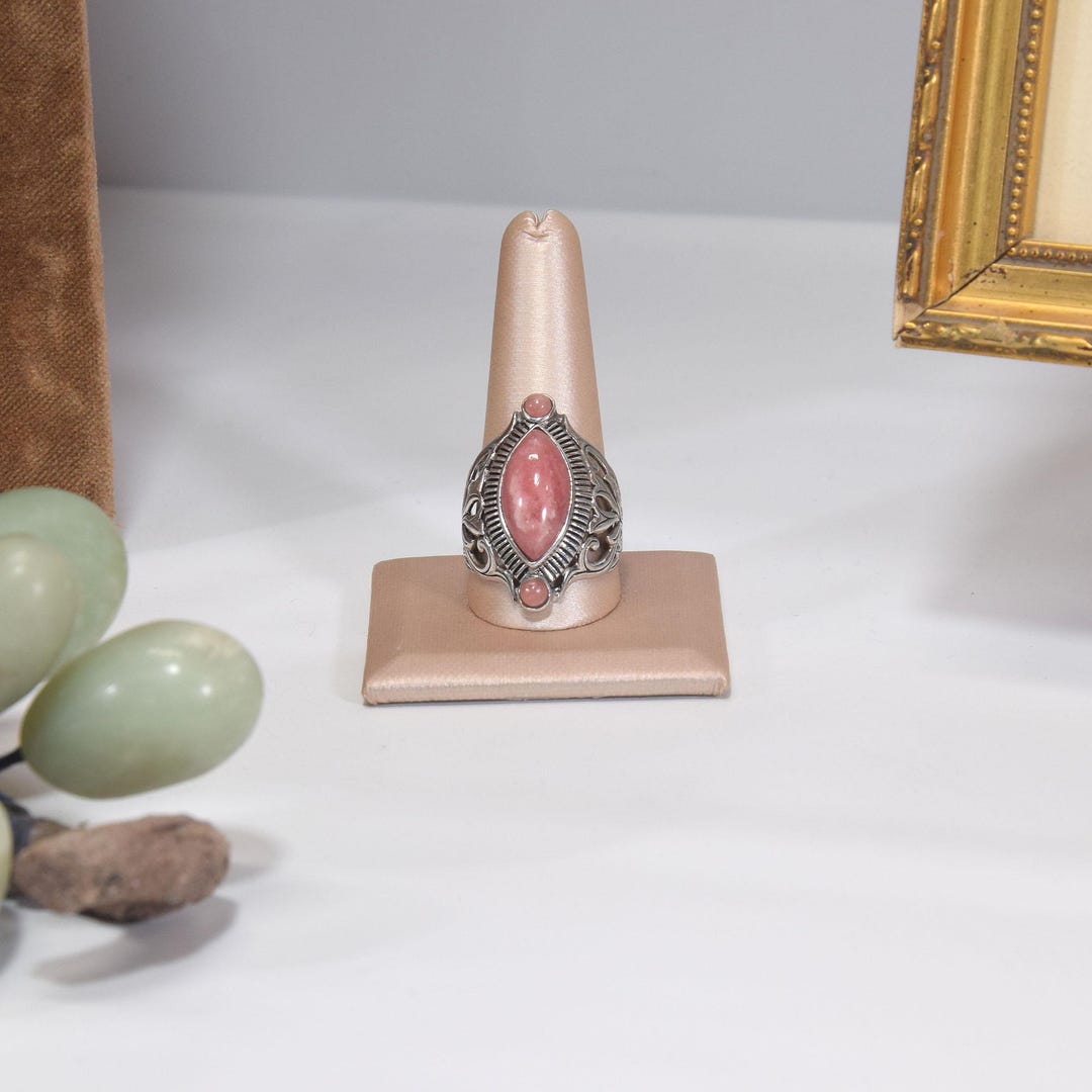 Gr 120 Sarda Bali Sterling Silver and Rhodochrosite Reticulated Floral ...