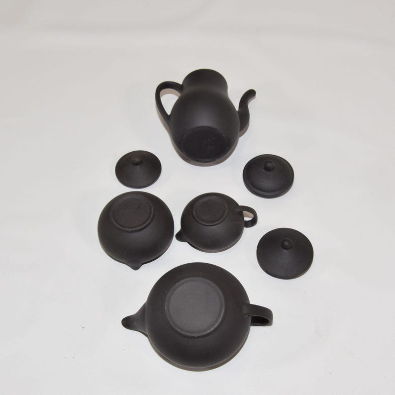 Gr 195 Wedgwood Miniature Black Basalt Tea Set - Etsy