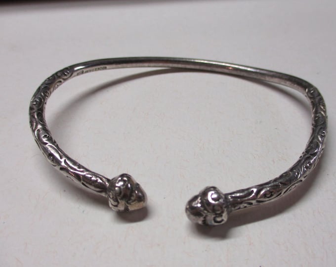 Sterling Silver Signed Barbados Caribbean or West Indies Tribal Bangle ...