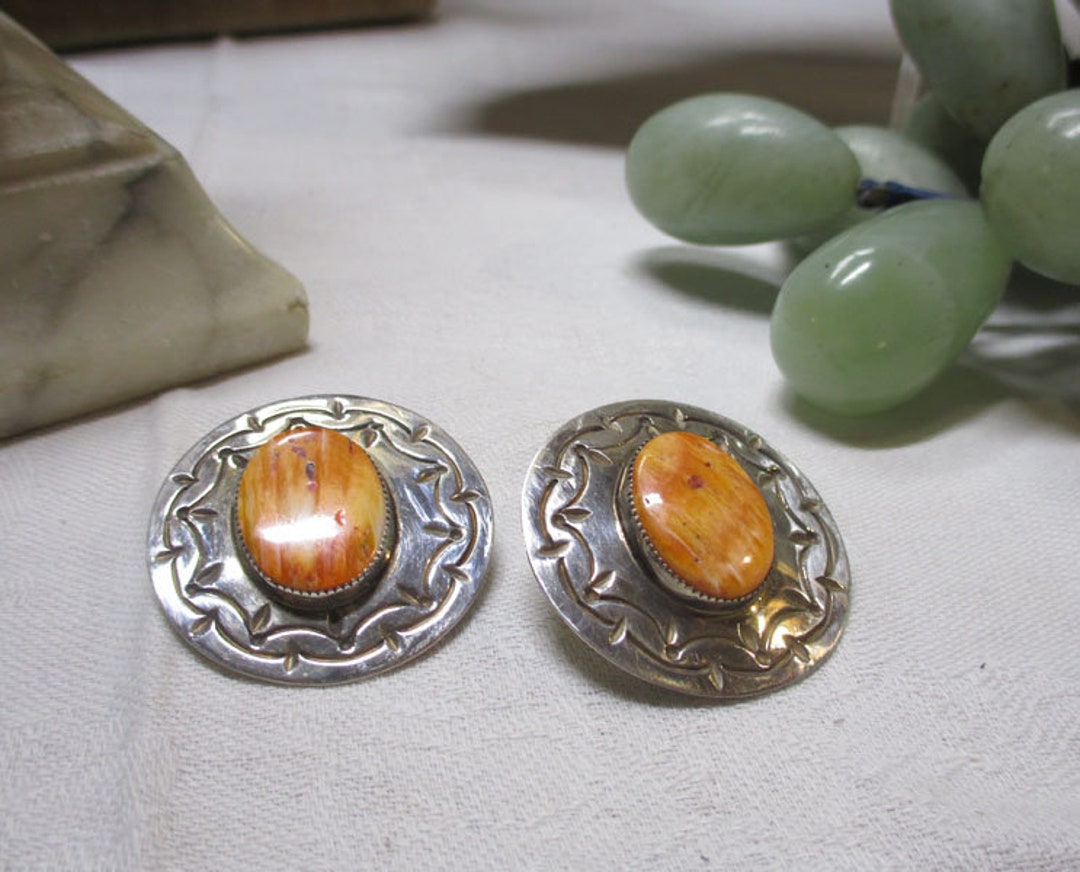 Gr 116 Navajo Wilson Begay Sterling Silver Concho Earrings Large 1 1/2 ...