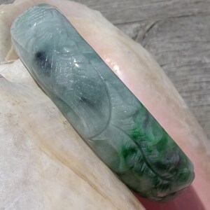 Carved Jade Bracelet,jade Bangle,solid Gemstone Bracelet,green Jade ...