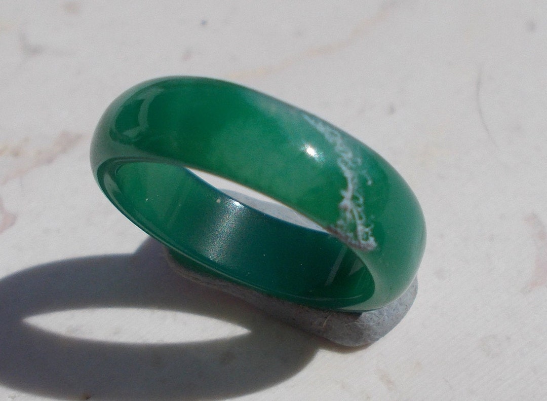 Agate Ring,crystal Ring,agate Band Ring,stone Ring,green Agate Ring ...