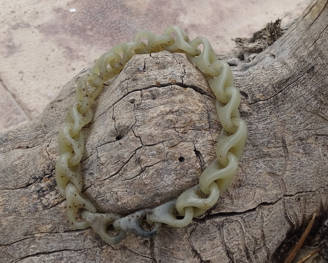Jade Bracelet,certified Chain Link Jade Bangle,carved Jade Chain Link Bracelet,antique Jade ...
