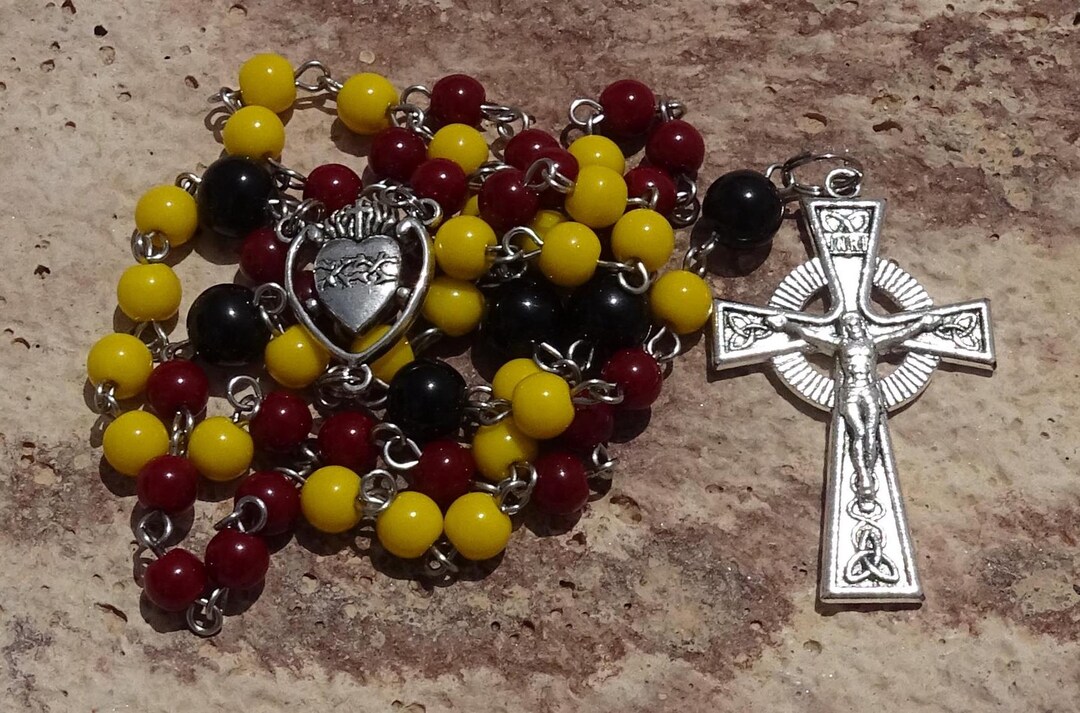 Spanish Rosary Beads,patriotic Rosary,celtic Cross,quartz Rosary ...