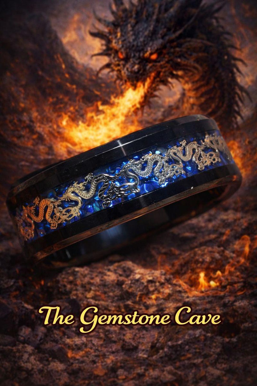 Stainless Steel Finger Ring Band - Dragon Ring - Boho Gift - Good Luck ...