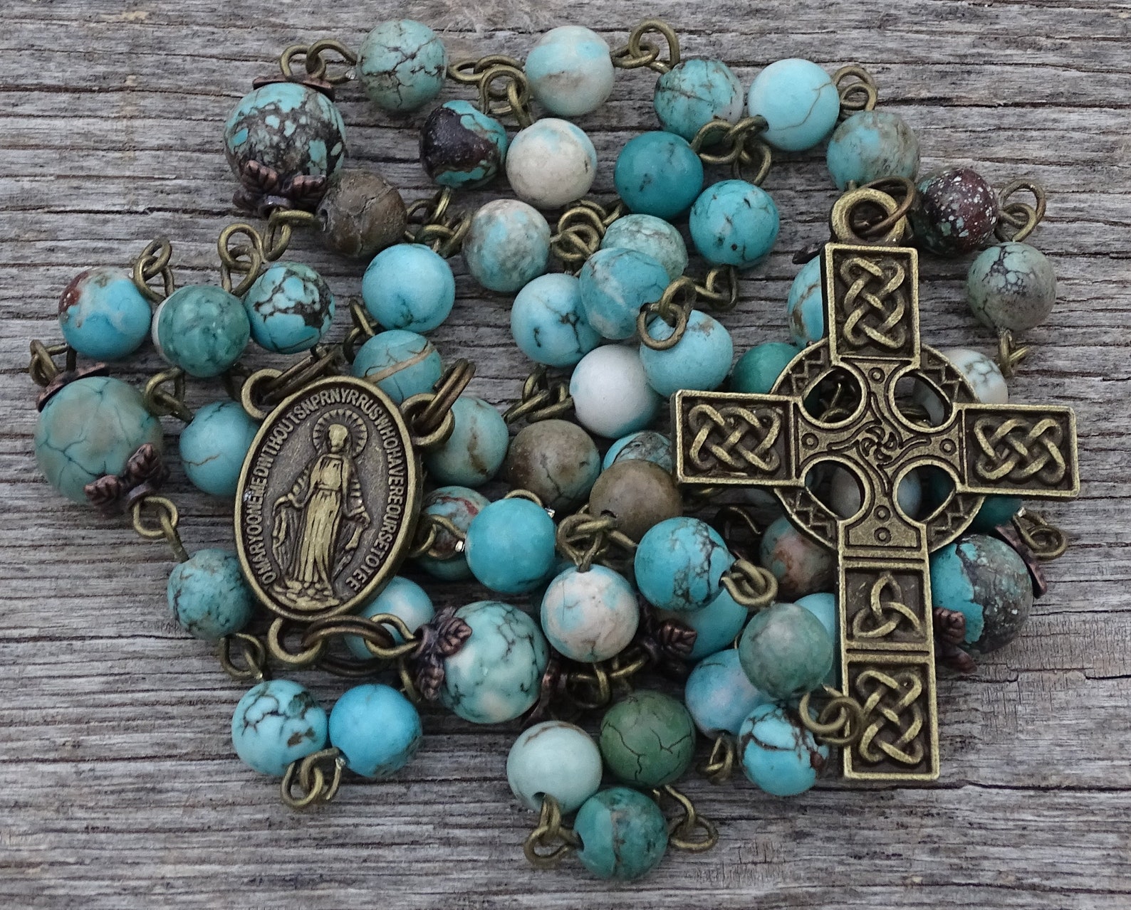 Celtic Rosary Beadsirish Catholic Rosaryamerican Turquoise - Etsy