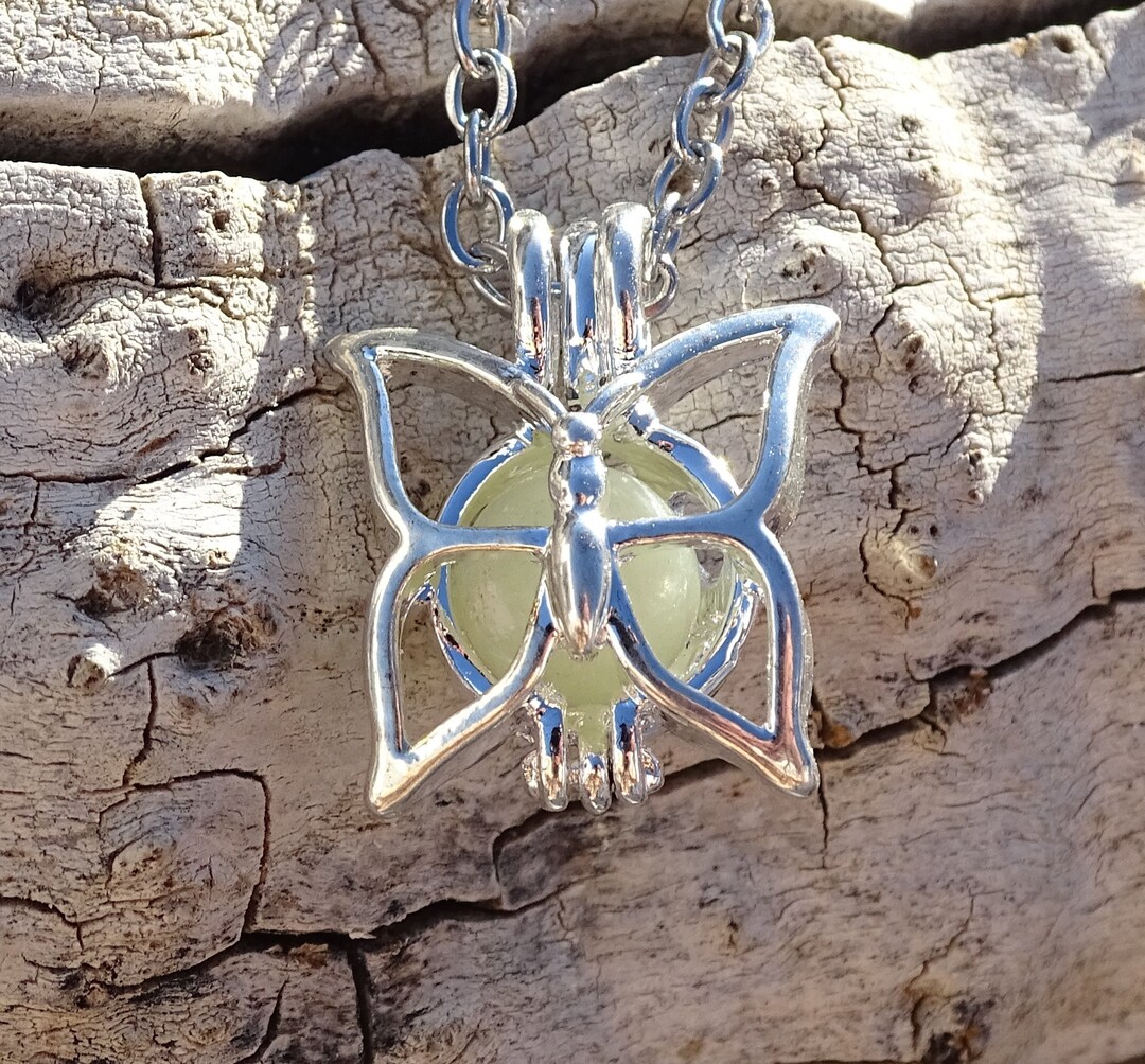 Butterfly Cage Dainty Necklace - Good Luck Protection Stress Relief - Etsy