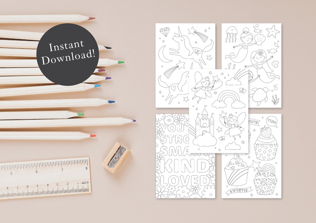 Fairy Princess Coloring Pages Kids Activities Printable Mermaid ...