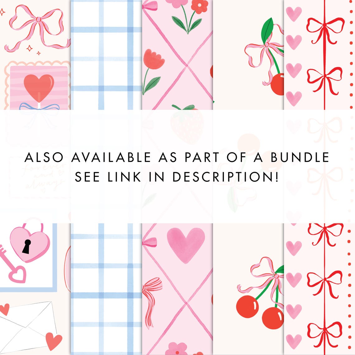 Postage Stamp Coquette Valentine's Seamless Pattern, Digital File for ...