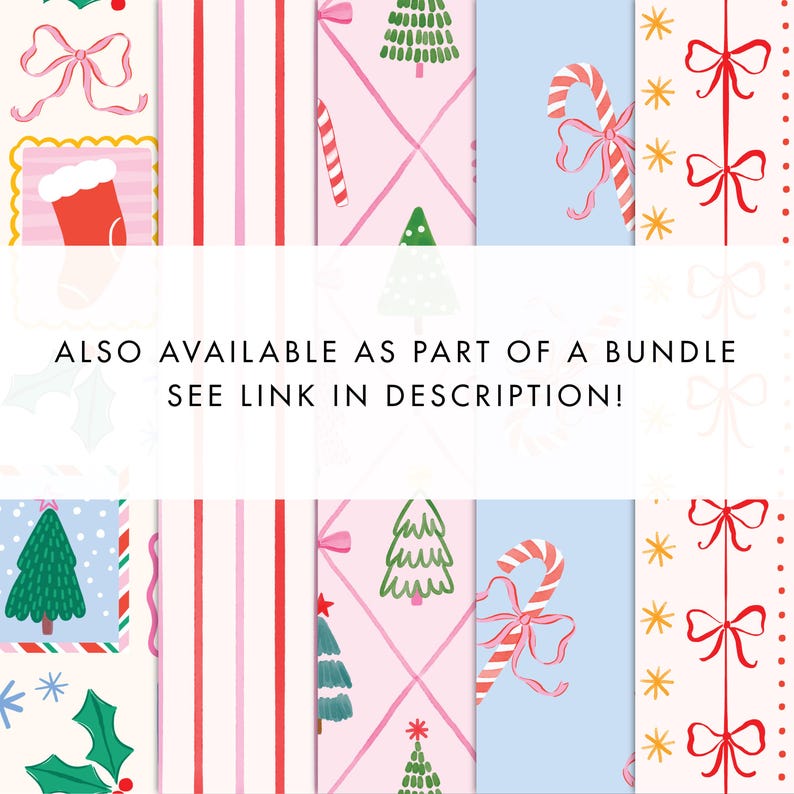 Coquette Christmas Tree Seamless Pattern, Digital File for Commercial ...