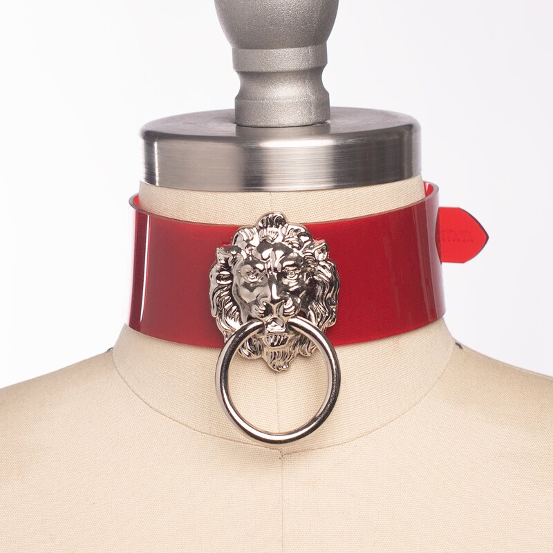 Silver Lion Head Collar - Etsy