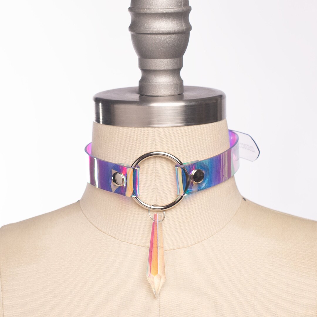 Iridescent Lyra Choker Collar - AB Crystal Clear PVC Chandelier Point ...