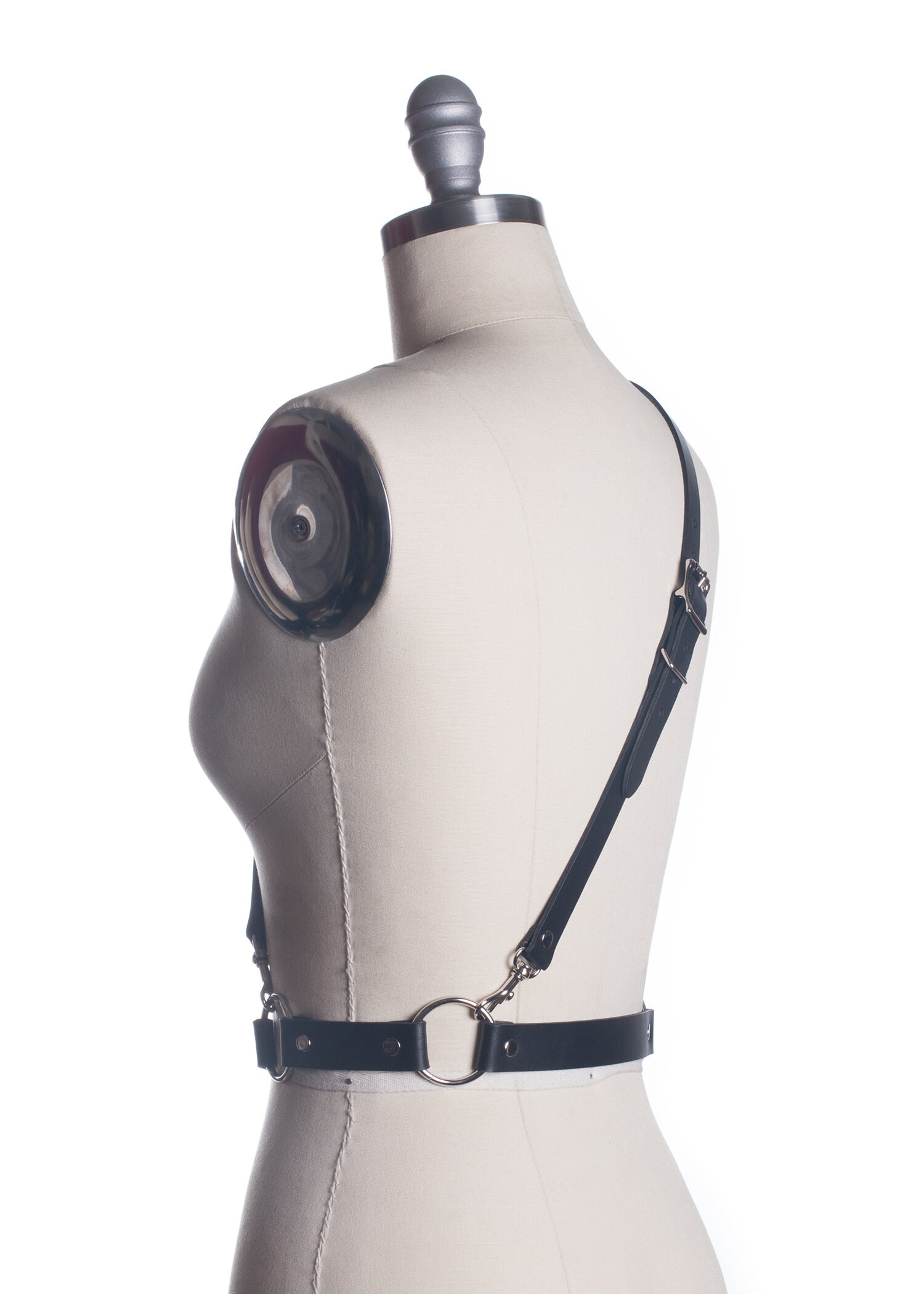 Bandolier Harness Asymmetrical Belt Black Leather Vegan Etsy