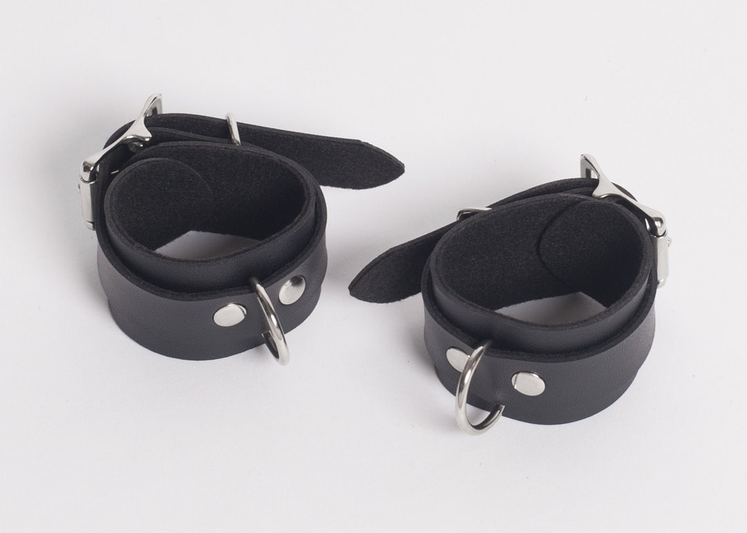 Buckle Cuff Bracelet - Black Vegan Leather - D-rings - Buckles - Gothic ...