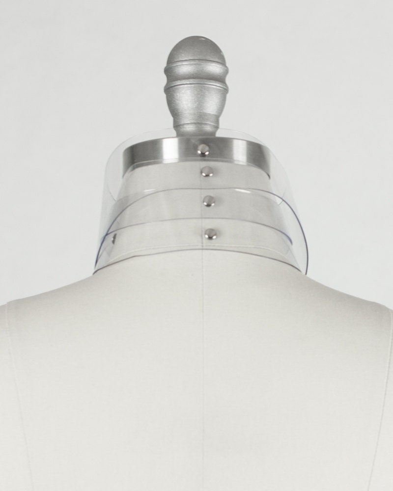 SHIRT COLLAR CHOKER - Clear Pvc Vinyl - Pointed Collar - Pvc Collar ...