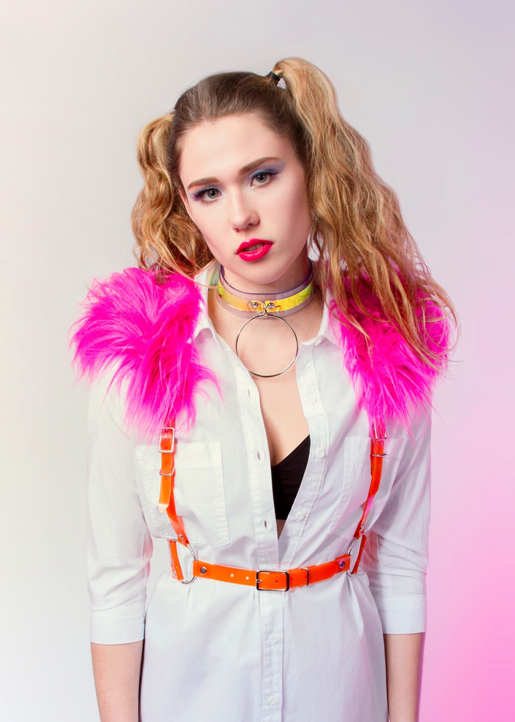 HOLOGRAPHIC O COLLAR Choker Collar Iridescent Vinyl - Etsy