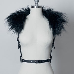 Sentinel Harness - Post Apocalyptic Harness Belt, Faux Fur Collar, PVC ...
