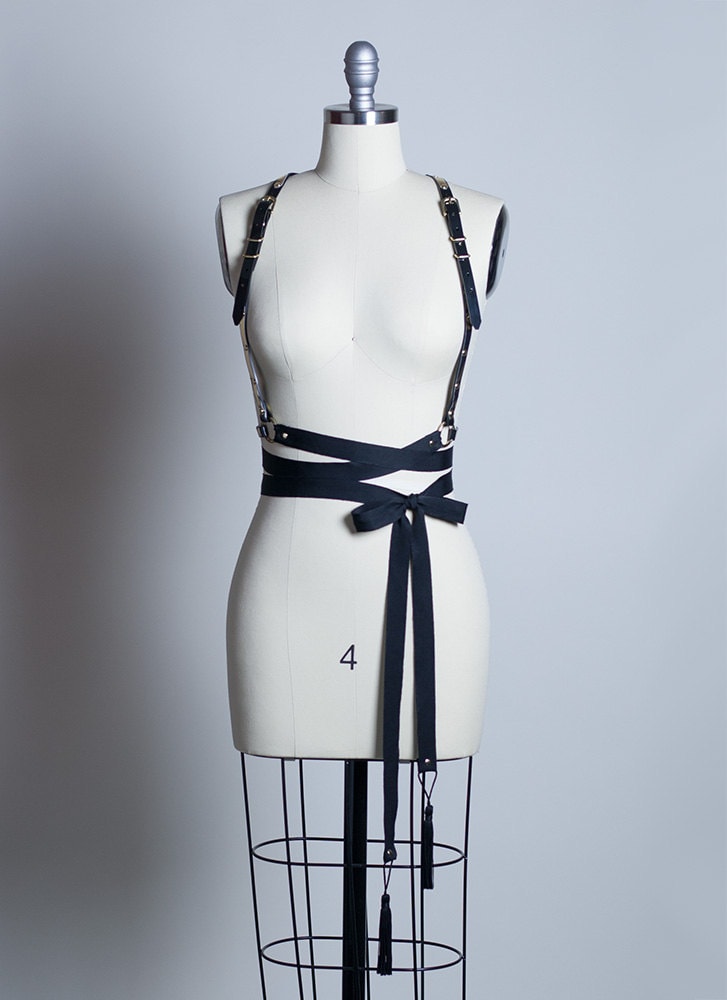 CLARA RIBBON HARNESS - Art Deco Gothic Fashion Harness With Metallic ...