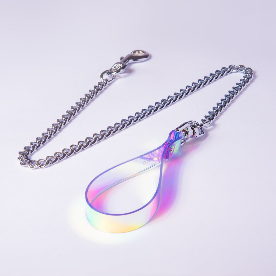 Holographic Chain Leash - Iridescent Pvc Lead - Gothic Choker ...