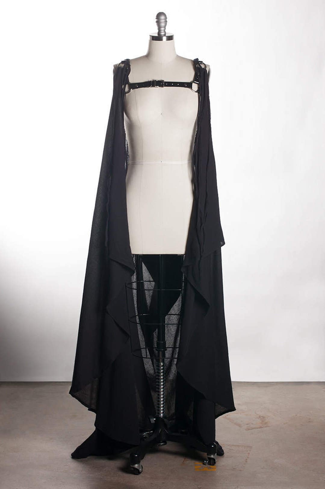 CAPE CHEST HARNESS - Post Apocalyptic Top With Hood - Draped Cape - Pvc ...