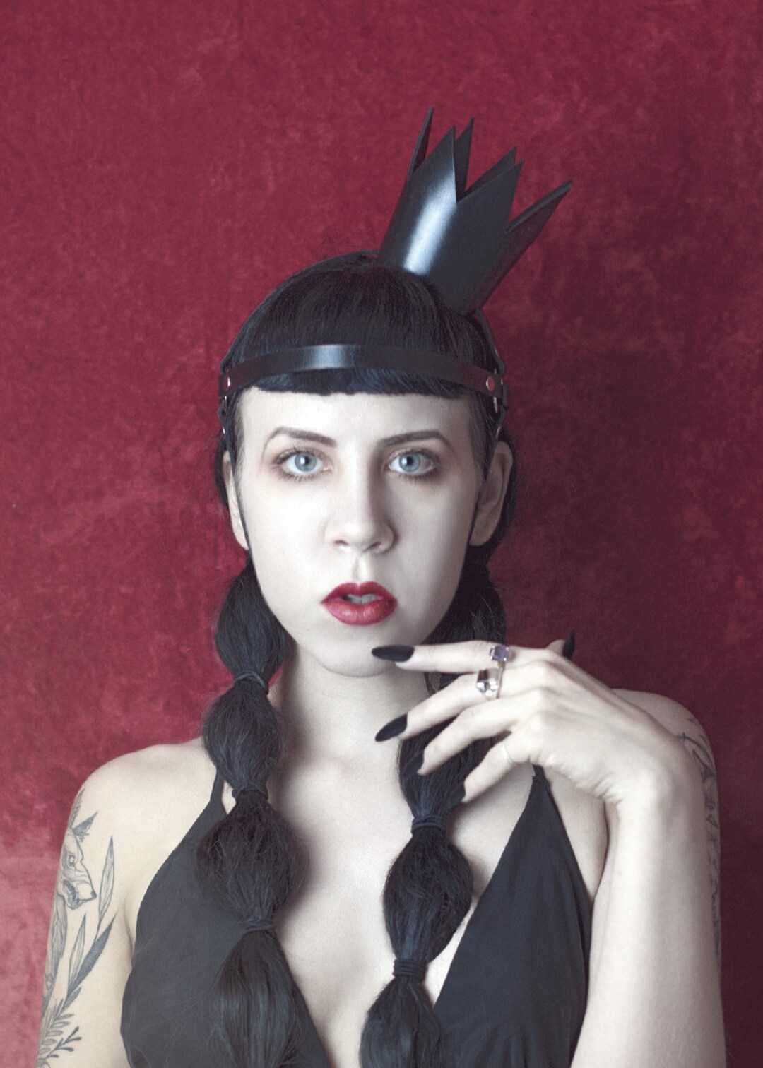HARNESS MINI CROWN - Leather Crown - Leather - Pvc Vinyl - Gothic ...
