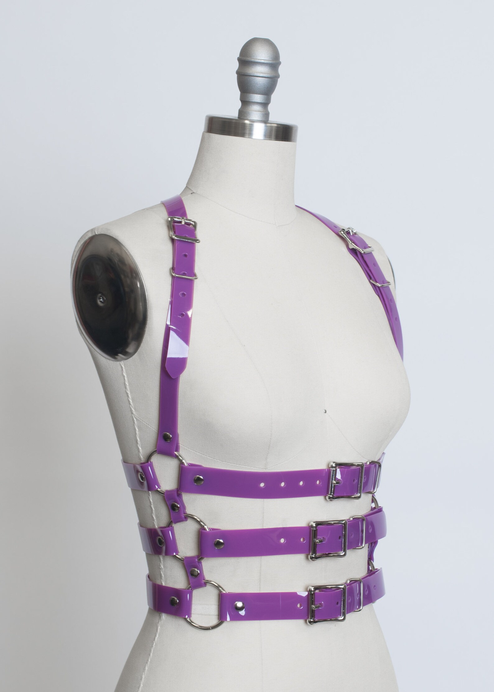 Ultra Violet Harness - Purple Pvc Harness, Pink Vinyl, Triple Buckle ...