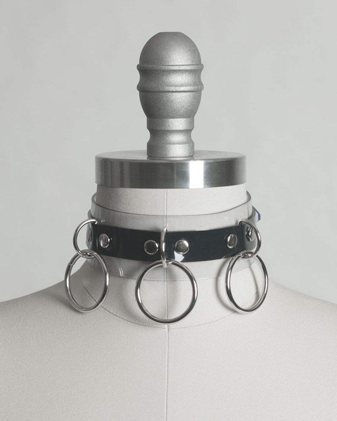 TRIPLE O COLLAR Choker - Pvc Vinyl O-rings - Black and Clear ...