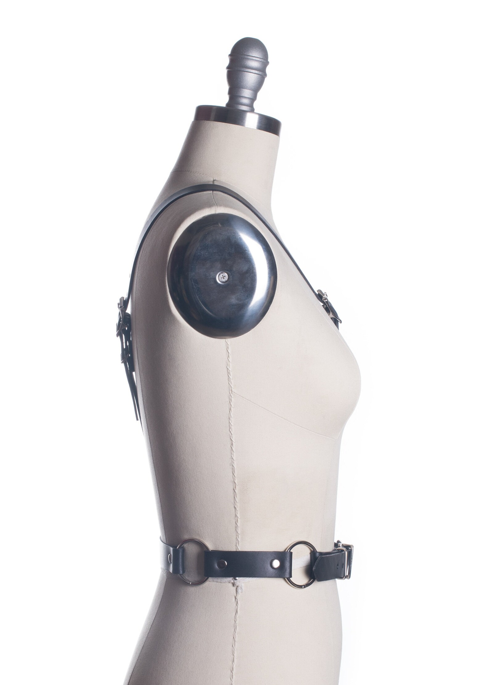 Bandolier Harness - Asymmetrical Belt, Black Leather, Vegan Leather ...