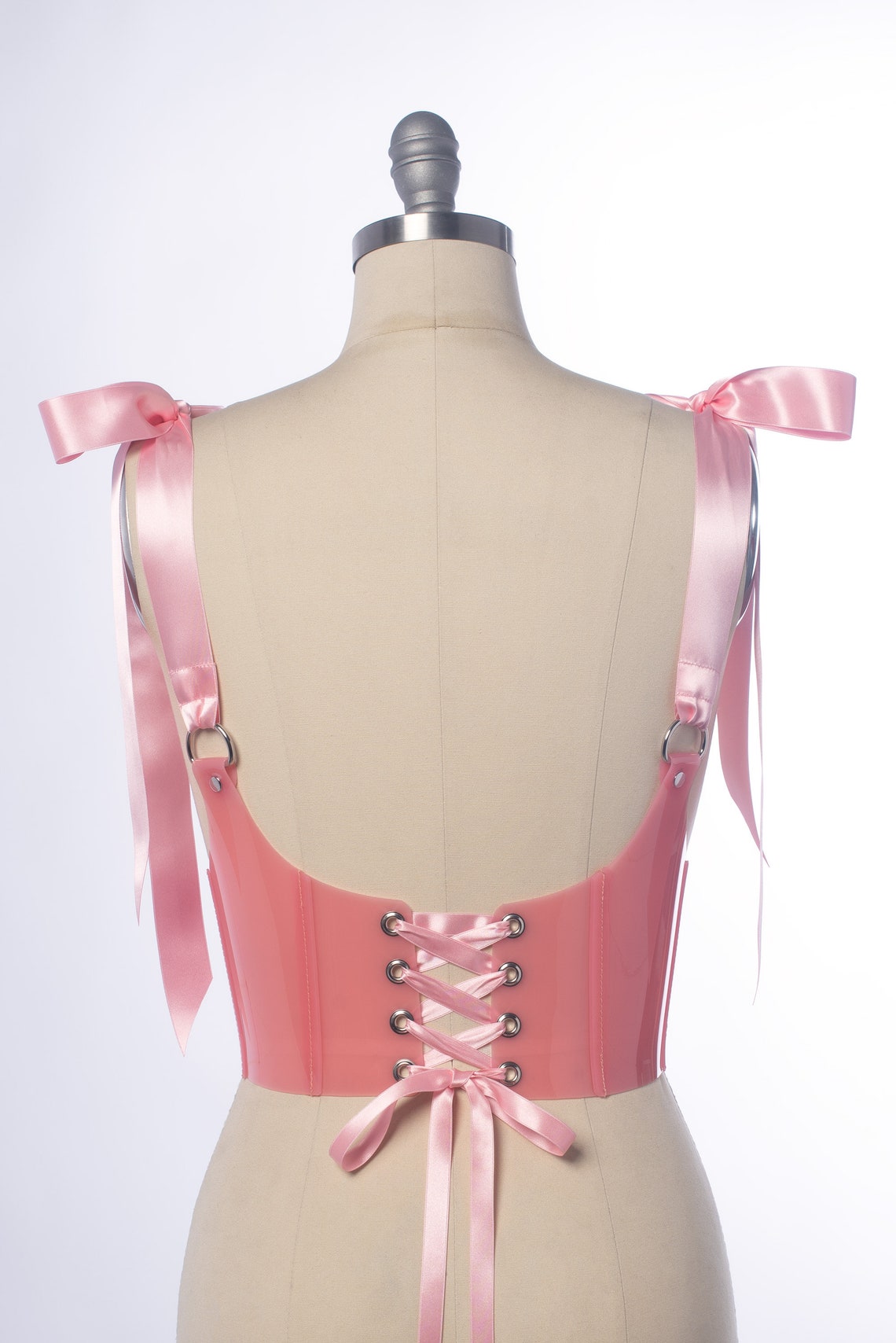 Pink Marie Buckle Harness Bodice, Pastel Pvc Corset, Soft Girl ...
