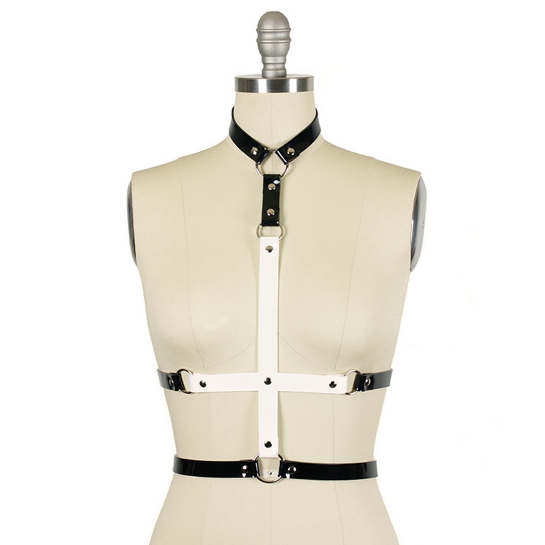 SALVATION HARNESS - Inverted Cross Harness - PVC Vinyl - Black and ...