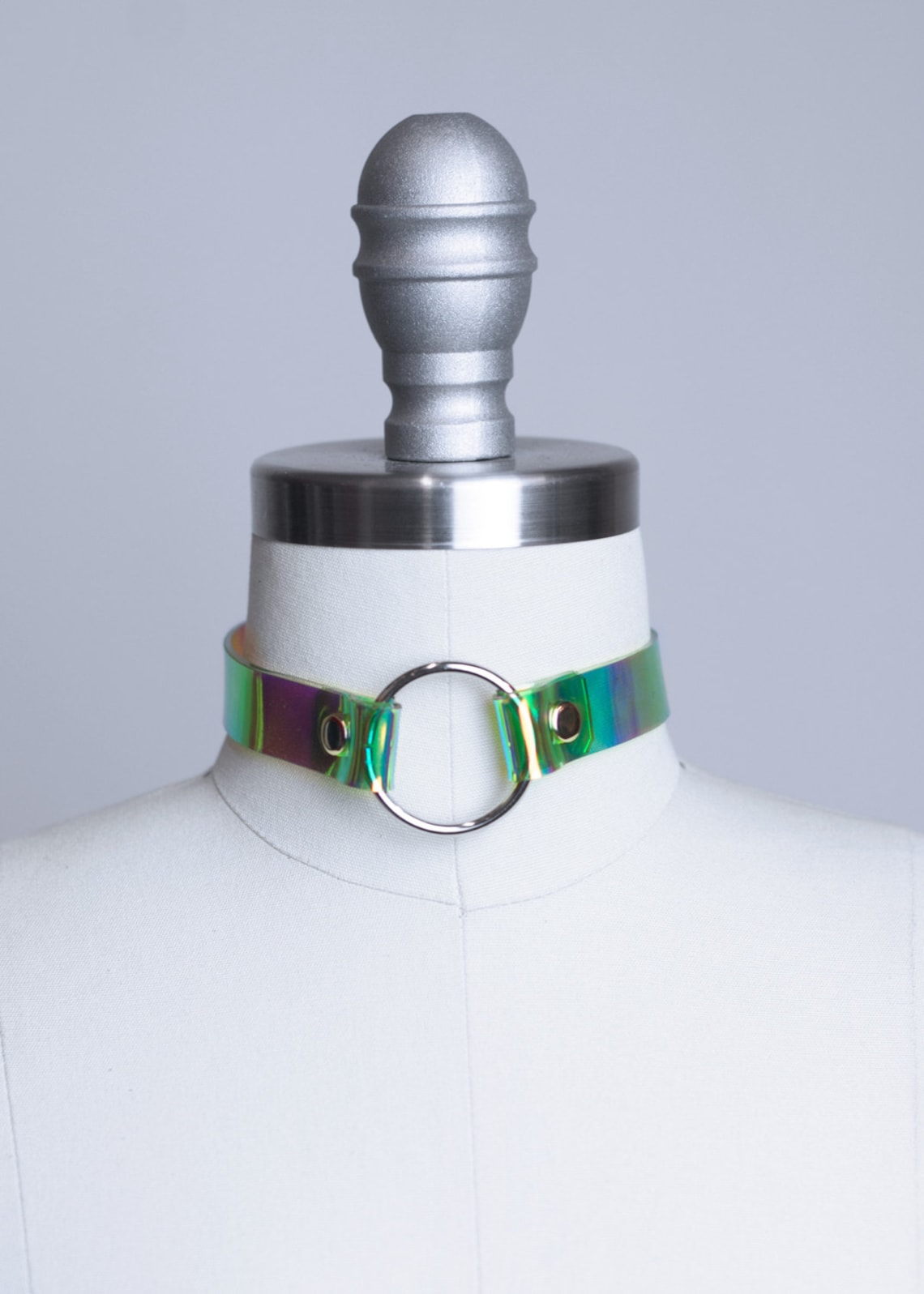 O My Collar - Holographic Iridescent Choker Collar, Clear Pvc Vinyl, O ...