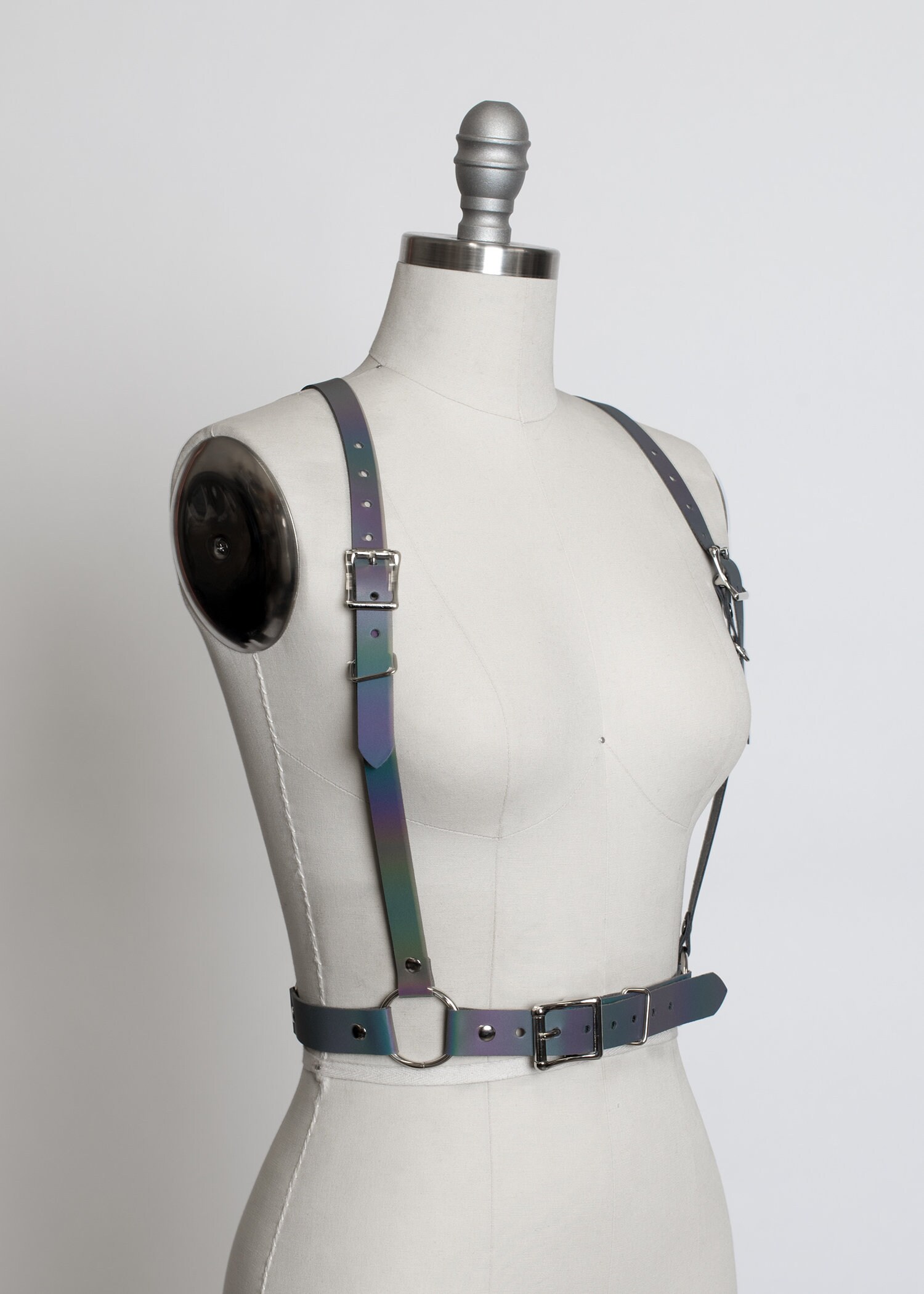 REFLECTIVE HARNESS BELT Iridescent Holographic Pvc Rainbow - Etsy