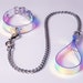Holographic Chain Leash and Collar Set Iridescent PVC Lead, Gothic ...