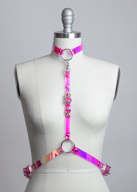 Holographic Pvc Harness Halloween Costume • Burning Man Neon Harness