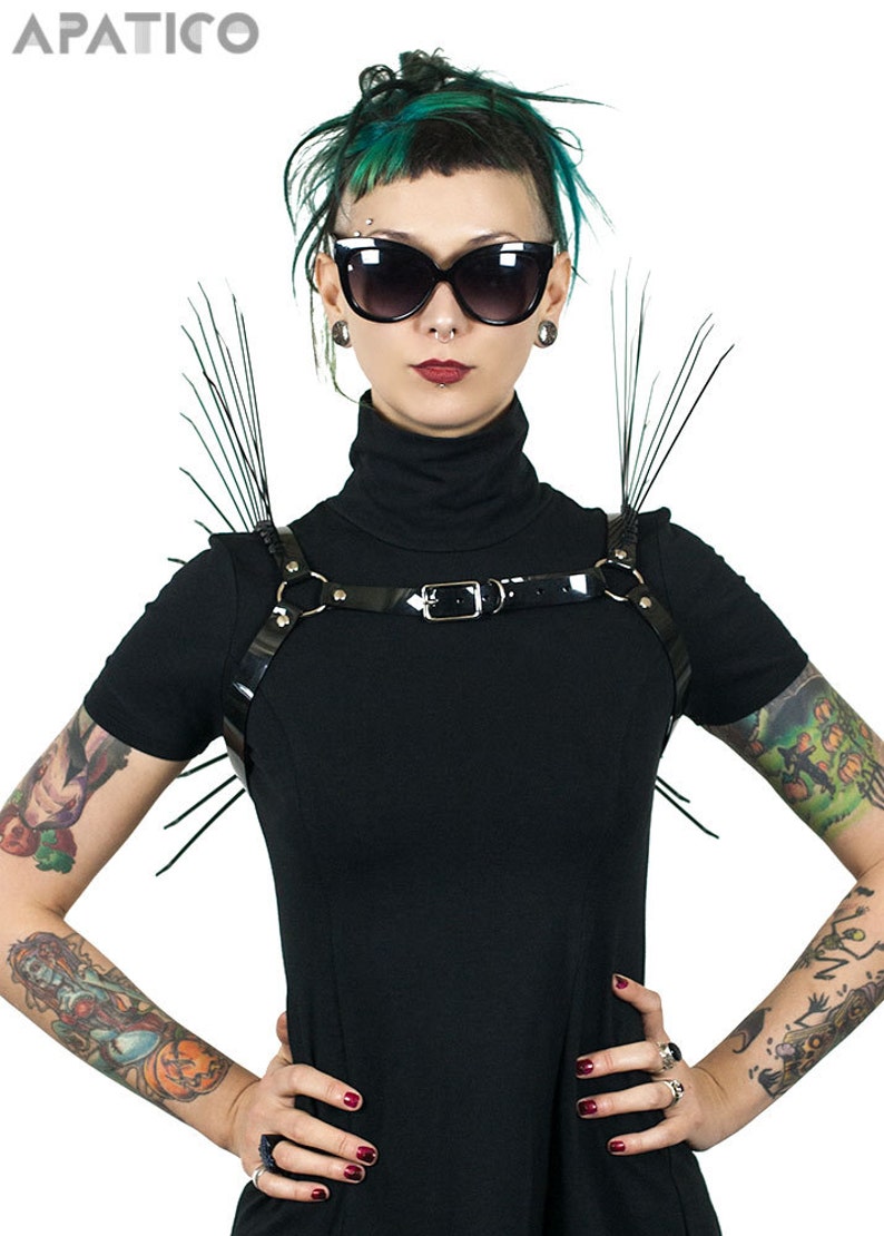 REPLICANT CHEST HARNESS - Black Pvc Harness - Spiked Cyberpunk Chest ...