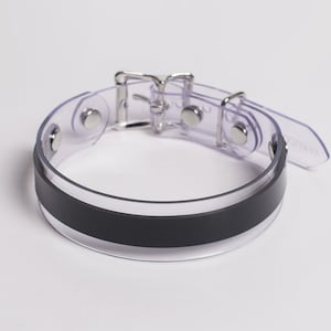 SLIM MINIMAL COLLAR Choker - White Vinyl - Clear Pvc - Minimal - Nugoth ...