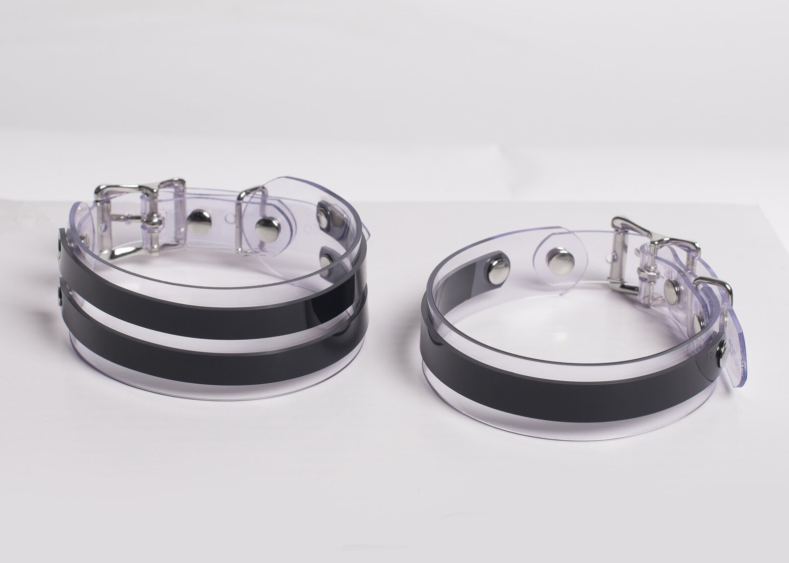 PARALLEL LINES CHOKER Collar - Black Vinyl - Clear Pvc - Minimal ...