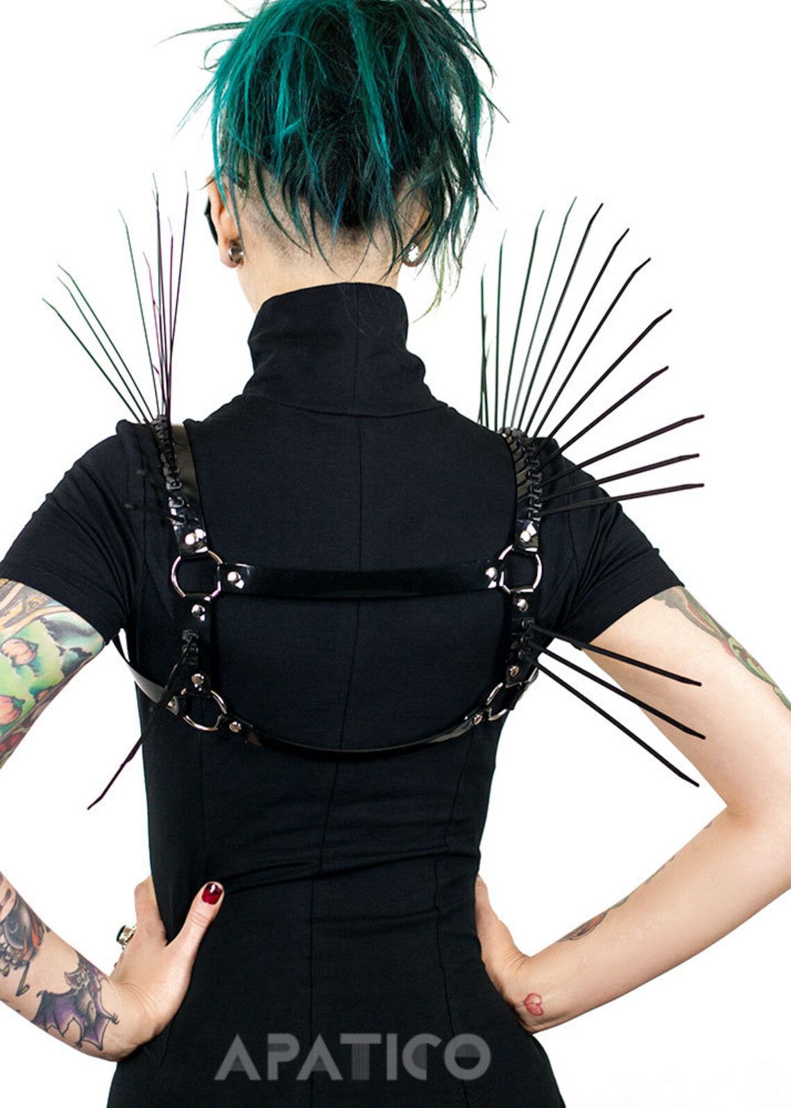 REPLICANT CHEST HARNESS - Black Pvc Harness - Spiked Cyberpunk Chest ...
