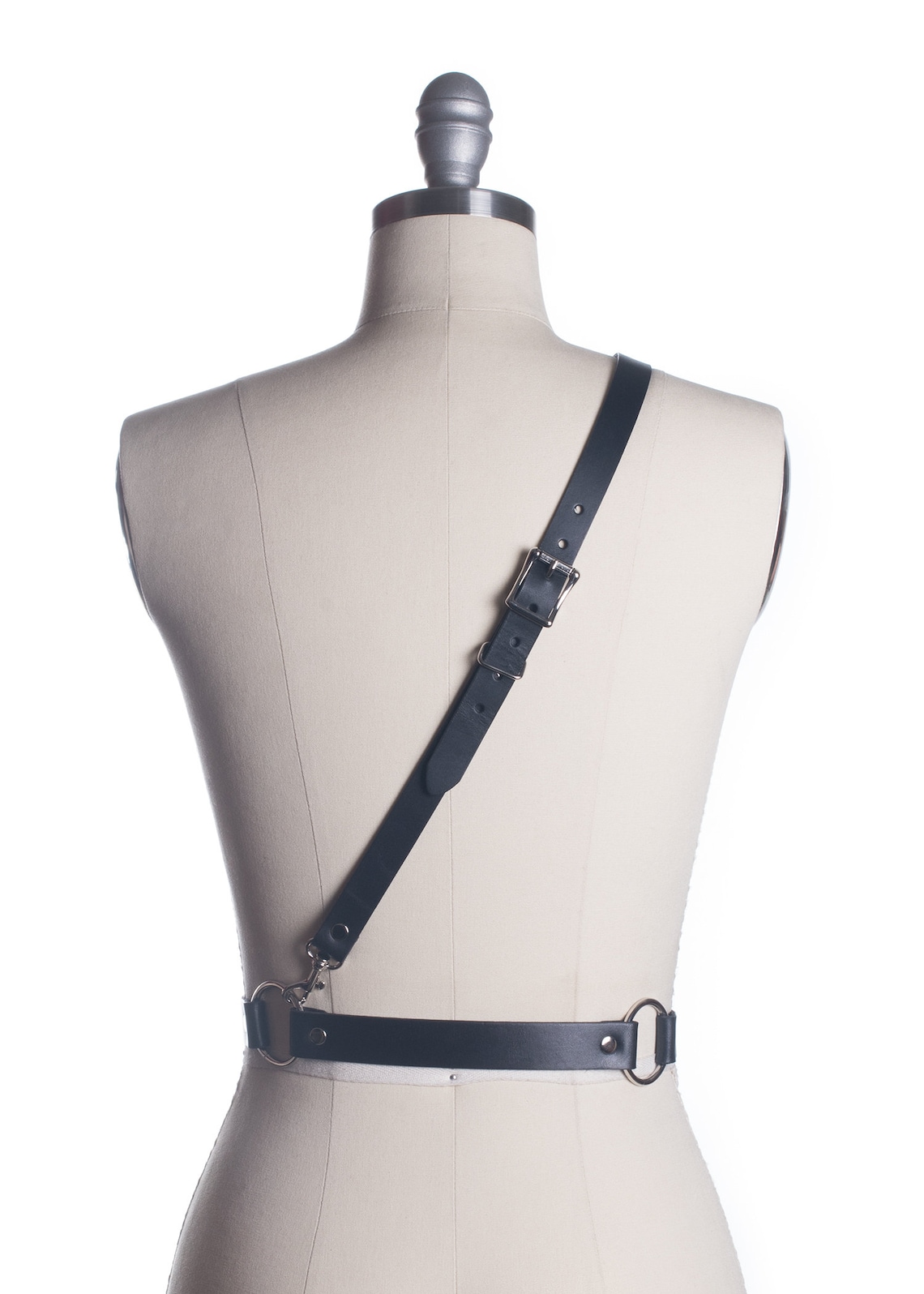 Bandolier Harness - Asymmetrical Belt, Black Leather, Vegan Leather ...