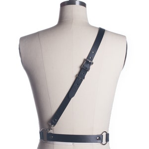 Bandolier Harness - Asymmetrical Belt, Black Leather, Vegan Leather ...
