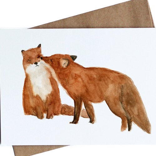 Fox Love Greeting Card for Him Her I Love You Birthday - Etsy